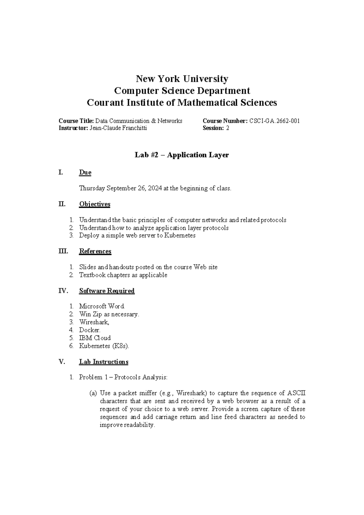 Lab2Application Layer - New York University Computer Science Department ...