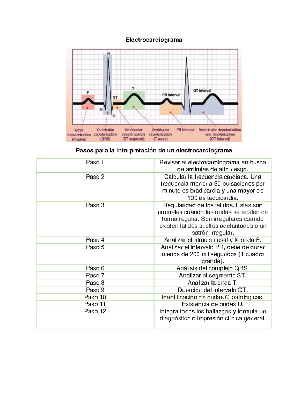 Electrocardiograma Interpretacion - Electrocardiograma Pasos para la ...