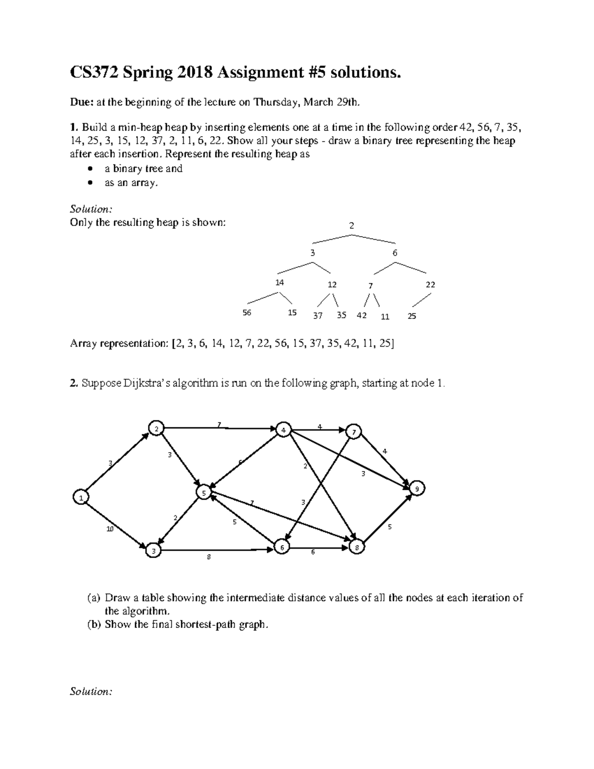 372 Homework 5 solutions - CS372 Spring 2018 Assignment #5 solutions ...