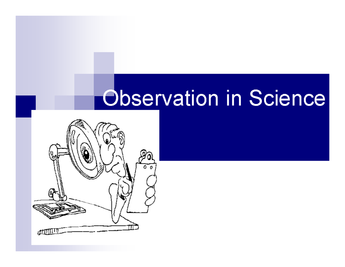 Observation Inference Prediction Problem - Observation in Science ...