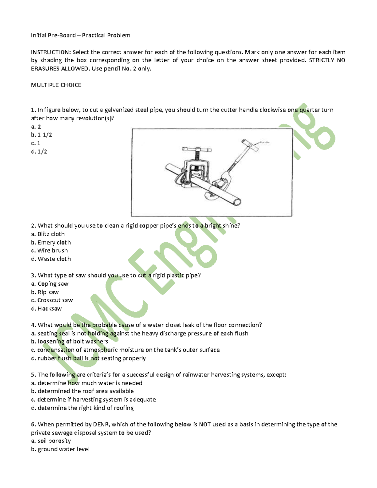 Initial Pre Board Practical Problem - Initial Pre-Board – Practical ...