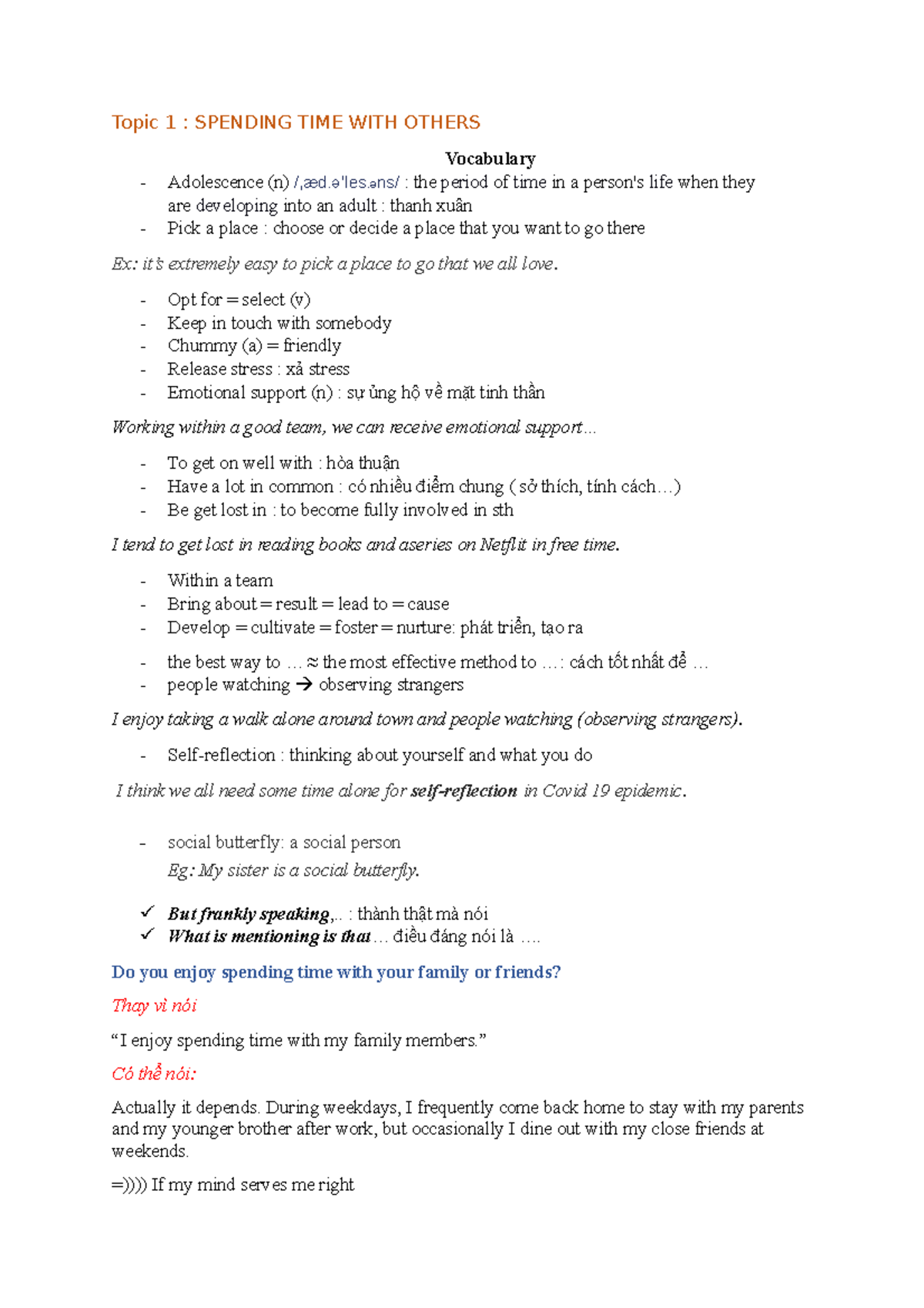 Practise Speaking - International Business - Topic 1 : SPENDING TIME ...