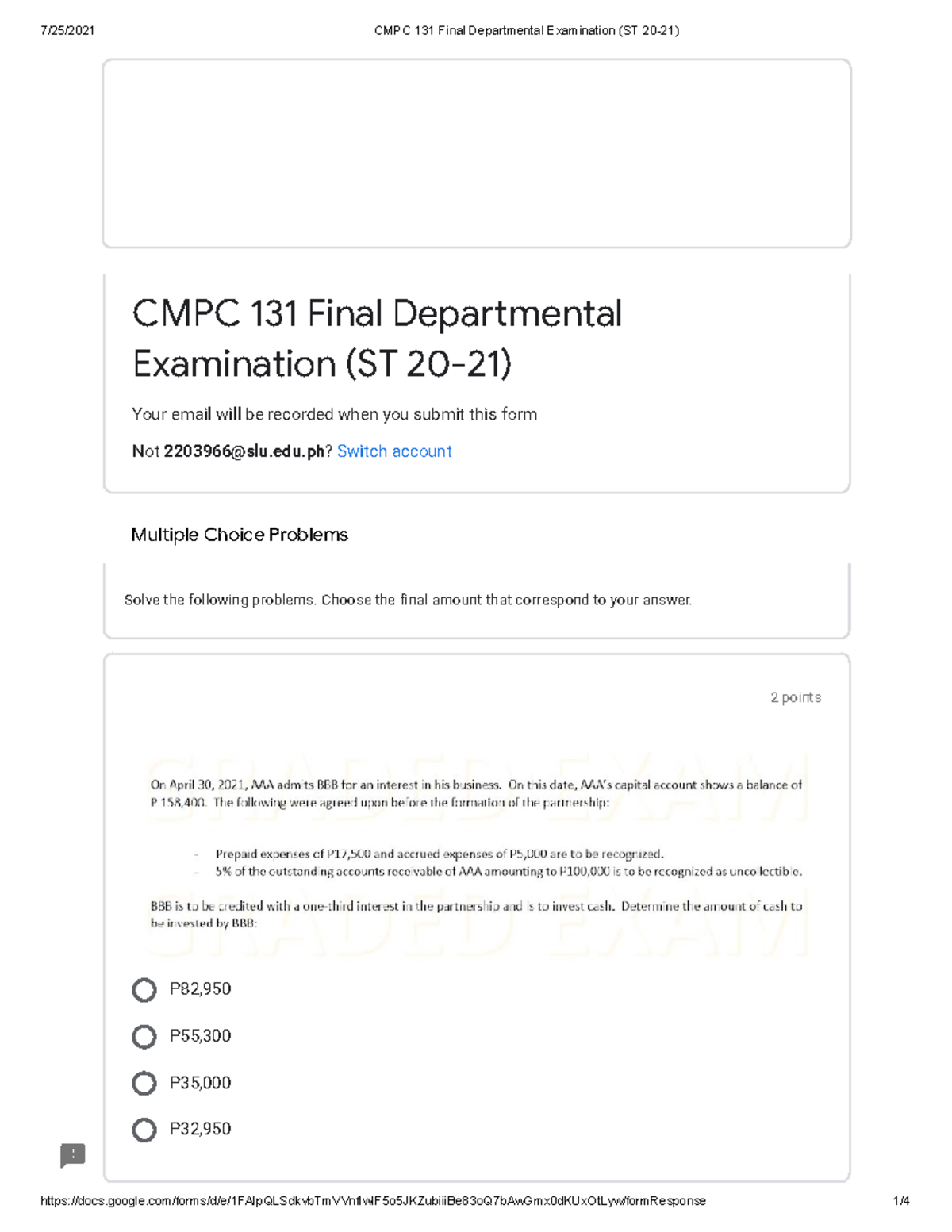 CMPC 131 Multiple Choice ACCOUNTING FOR SPECIAL TRANSACTIONS - Multiple Choice Problems Solve ...