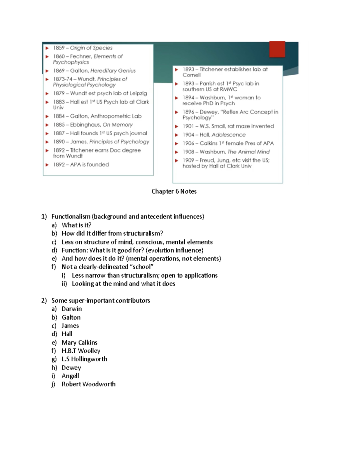 Chapter 6 Notes - Chapter 6 Notes Functionalism (background and ...
