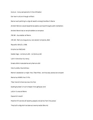 Roman Culture Notes (dragged) 4 - Roman Art started when Roman lands ...