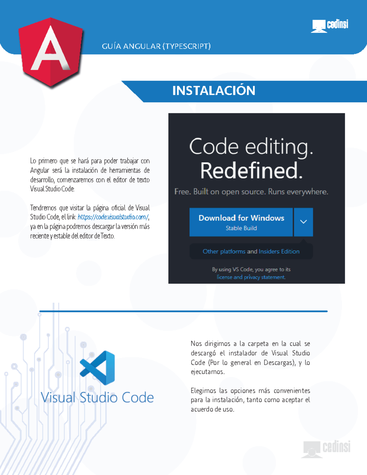 Guia - talleres de programacion angular - Lo primero que se har· para poder trabajar con Angular ...