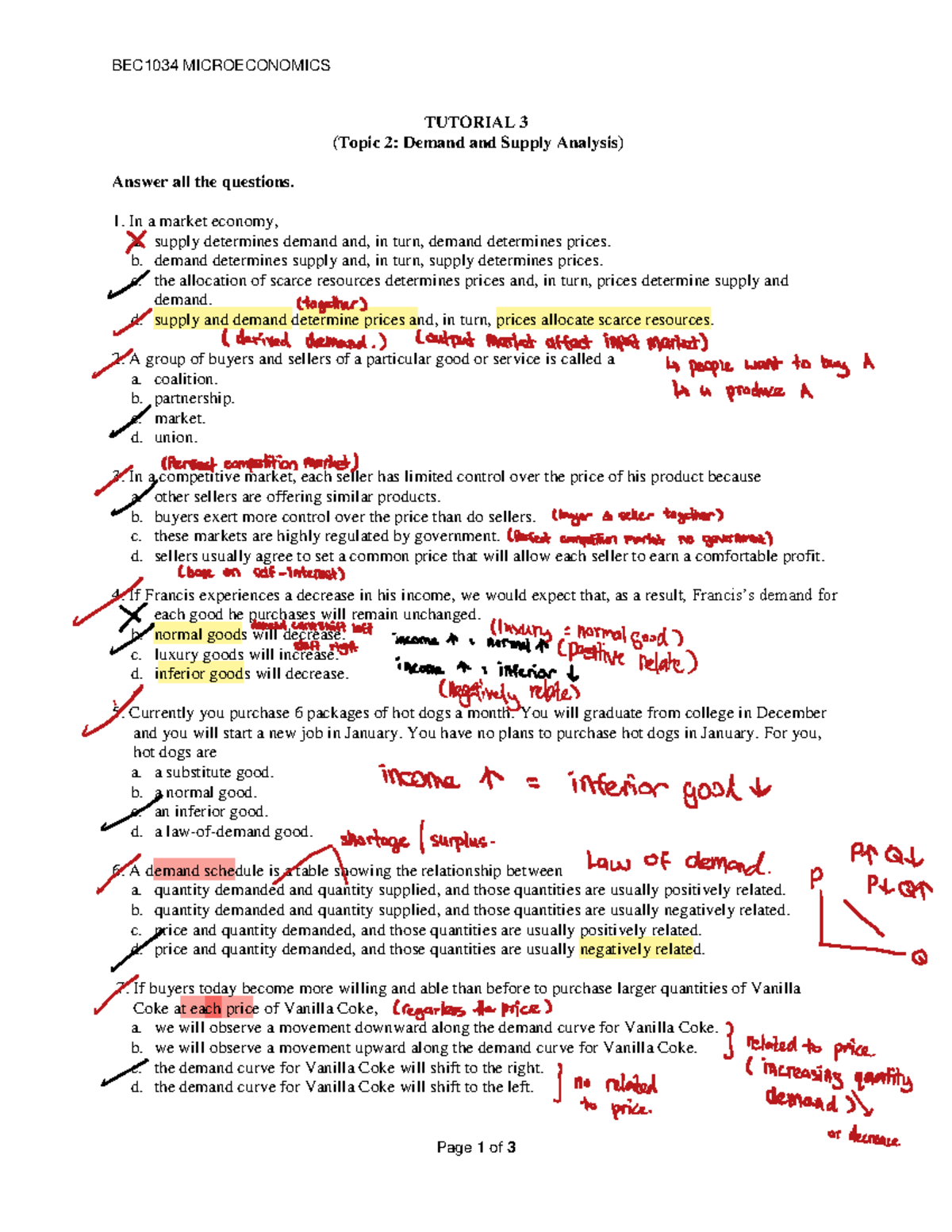 Copy3-Tutorial 3 Topic 2 - BEC1034 MICROECONOMICS Page 1 of 3 TUTORIAL ...