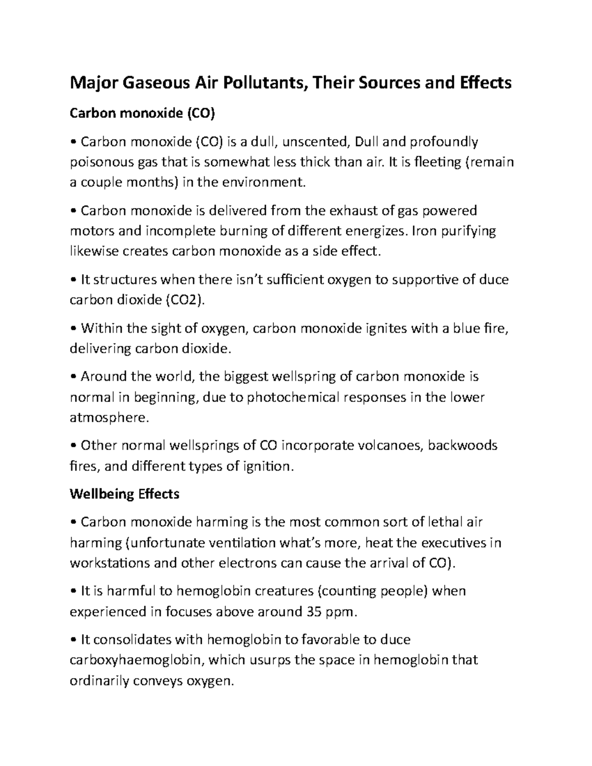 Document 17 - It is from my lecture note - Major Gaseous Air Pollutants ...