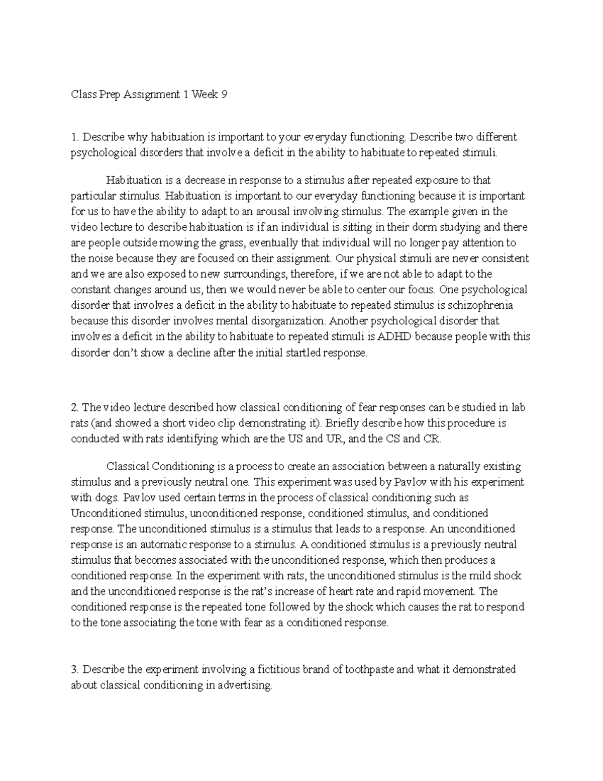 Psych 100 prep notes - This is a class prep assignment - Class Prep ...