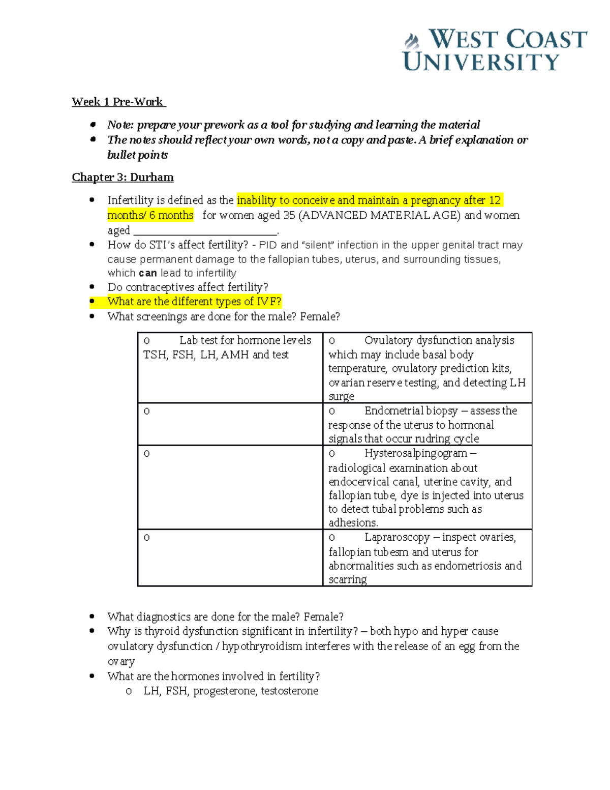 Week 1 Pre Work - notes - Week 1 Pre-Work Note: prepare your prework as ...