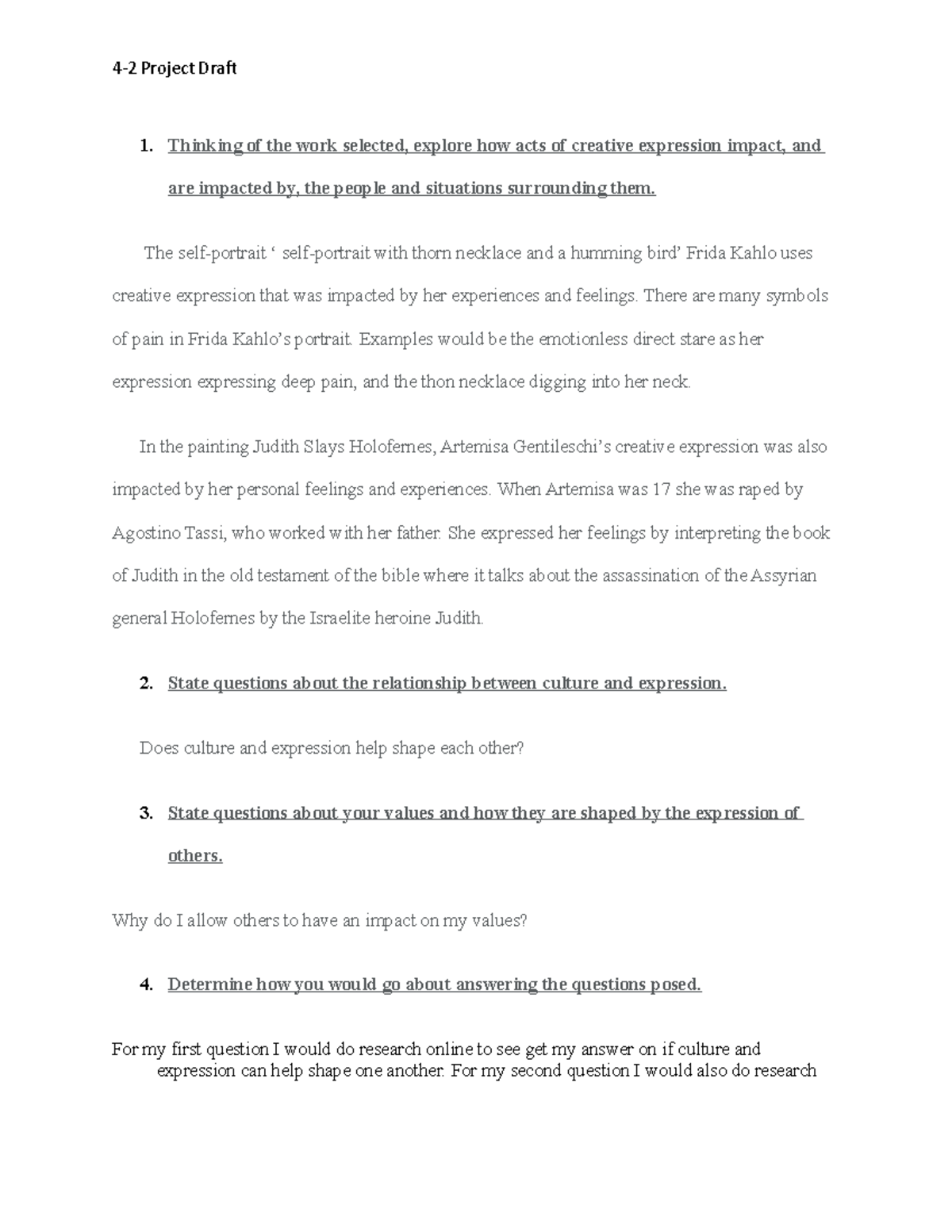 4-2 Project Draft WITH Citations - 4-2 Project Draf 1. Thinking of the ...