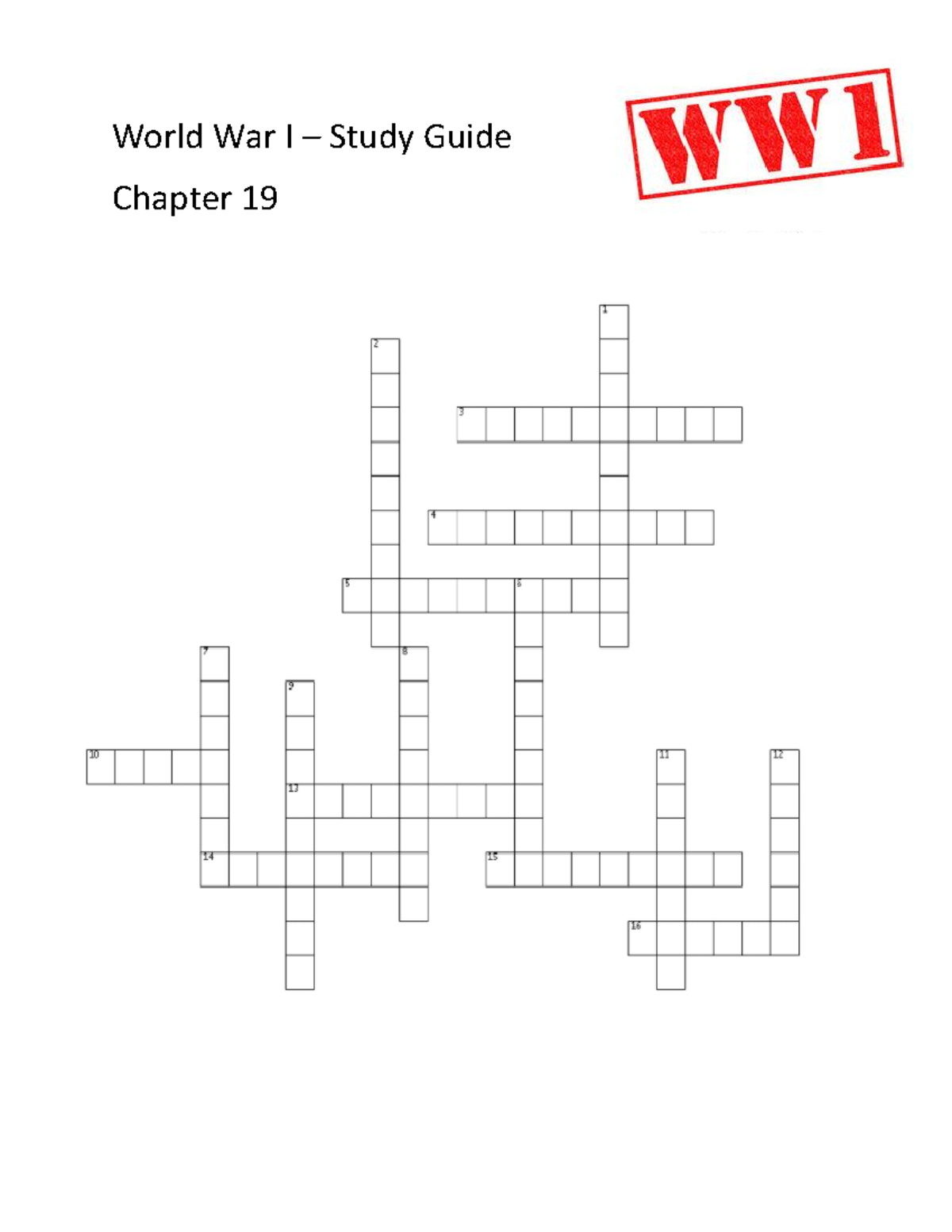 33 - tttttt - World War I – Study Guide Chapter 19 - Studocu