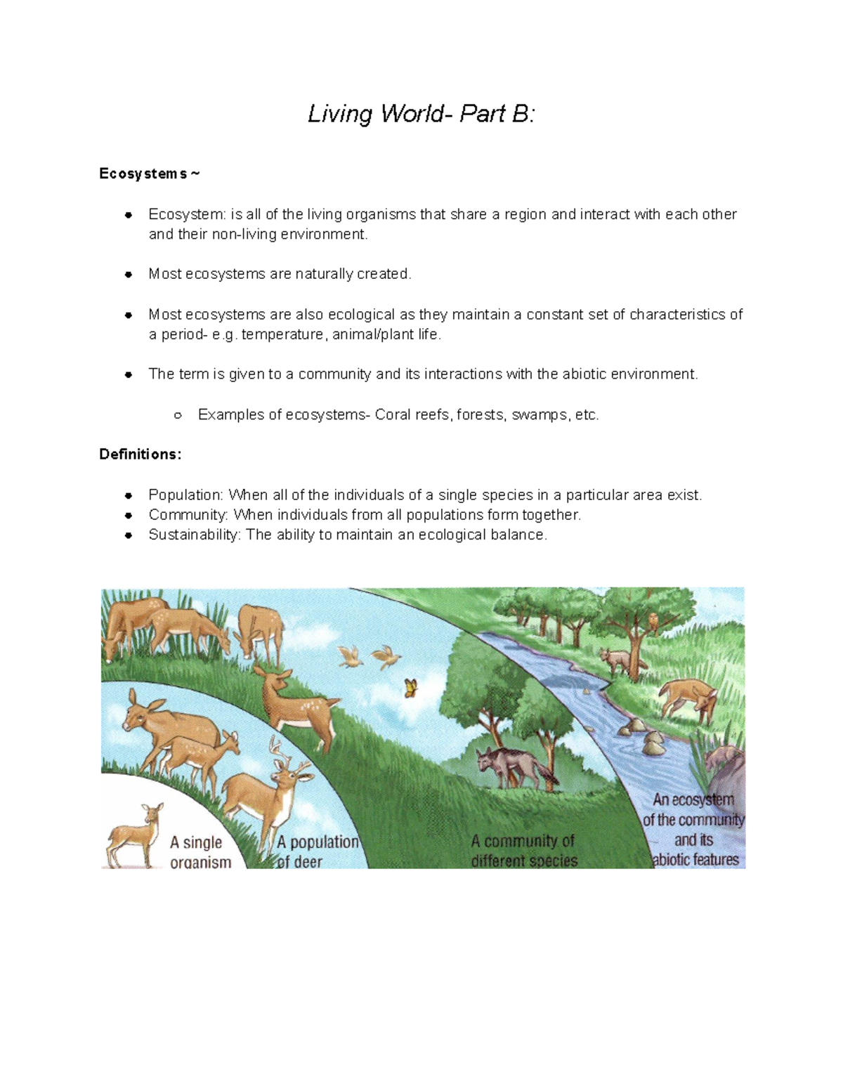 HAHS Living World Part B- Science Notes 4 - Living World- Part B ...