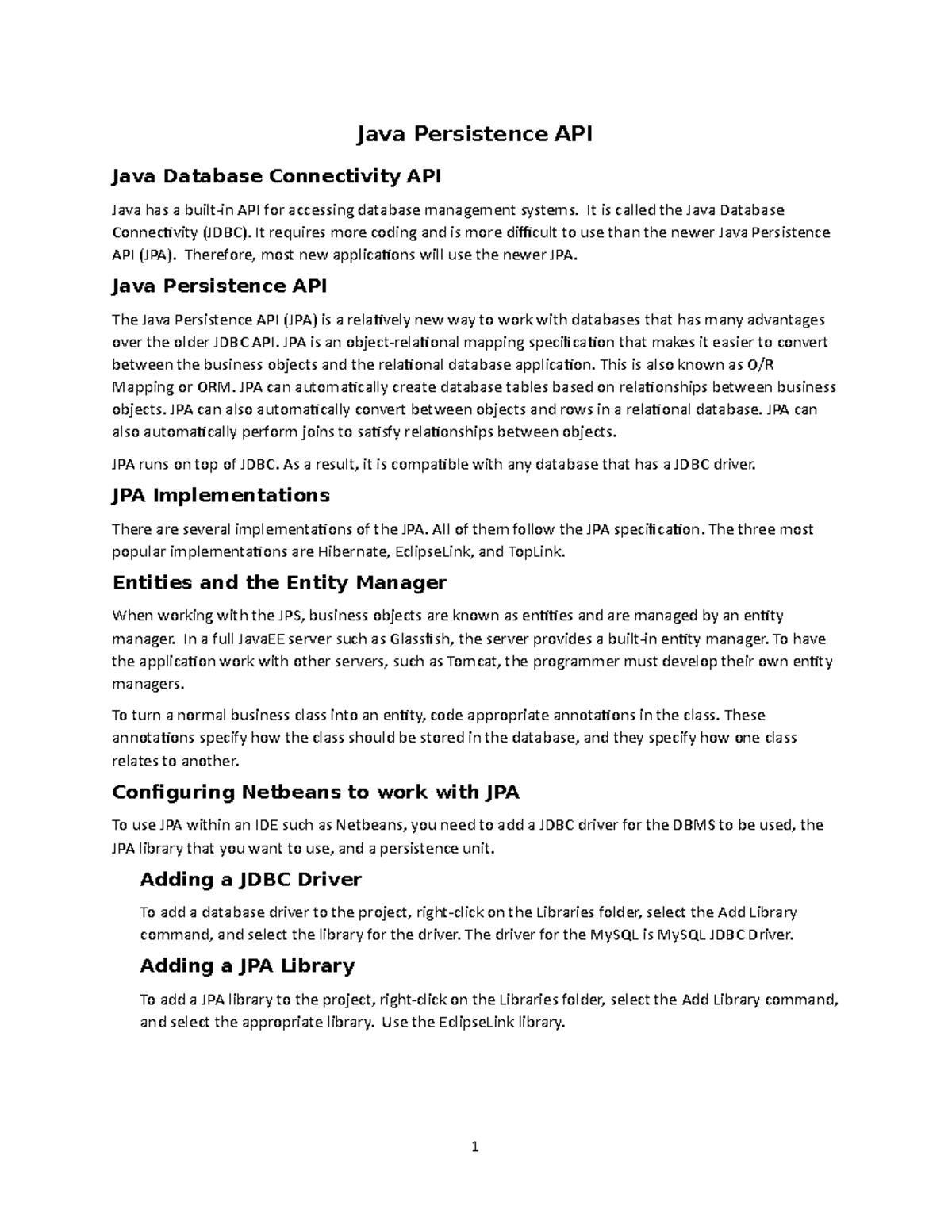 M10 Java Persistence Api Java Persistence Api Java Database