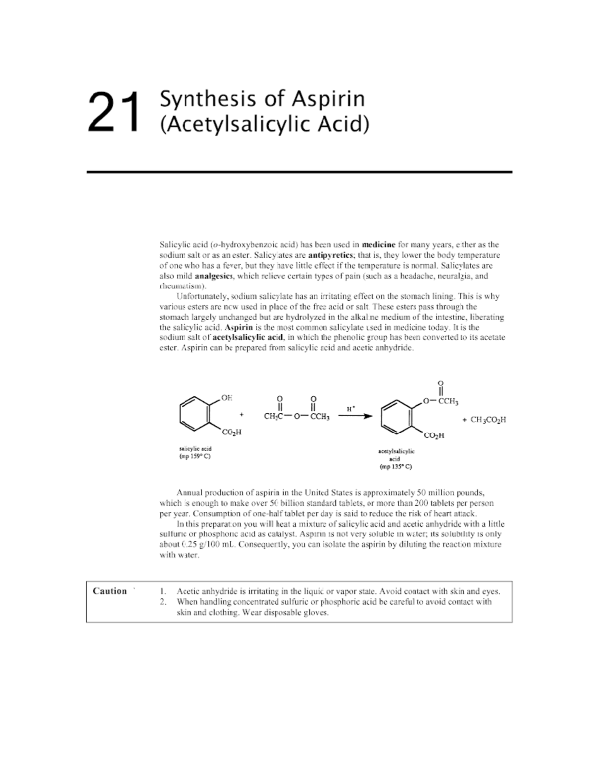 Aspirin experiment - lab - CHEM 115.00 - Studocu