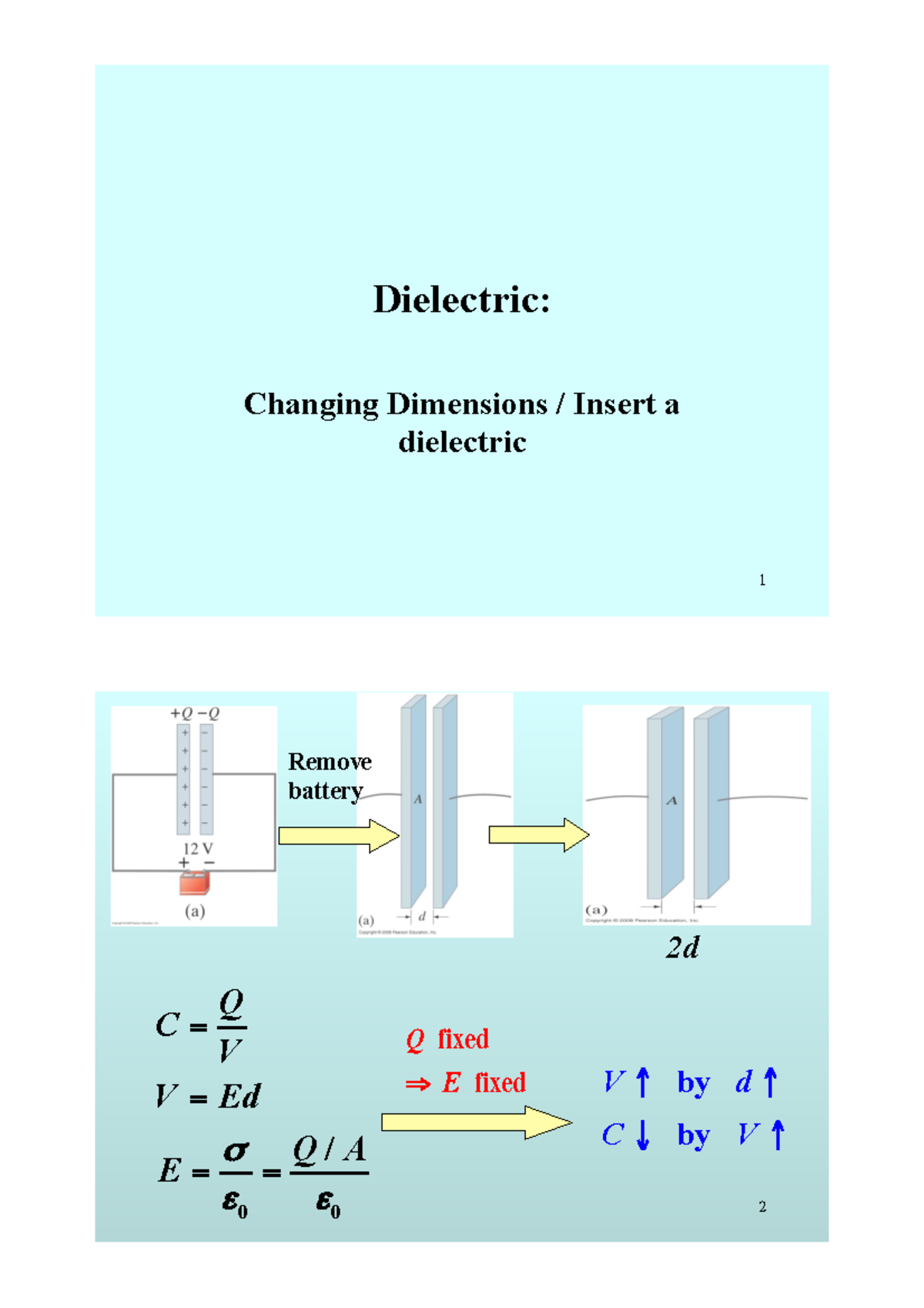 Lect17 - Dielectric: ####### Changing Dimensions / Insert a ...