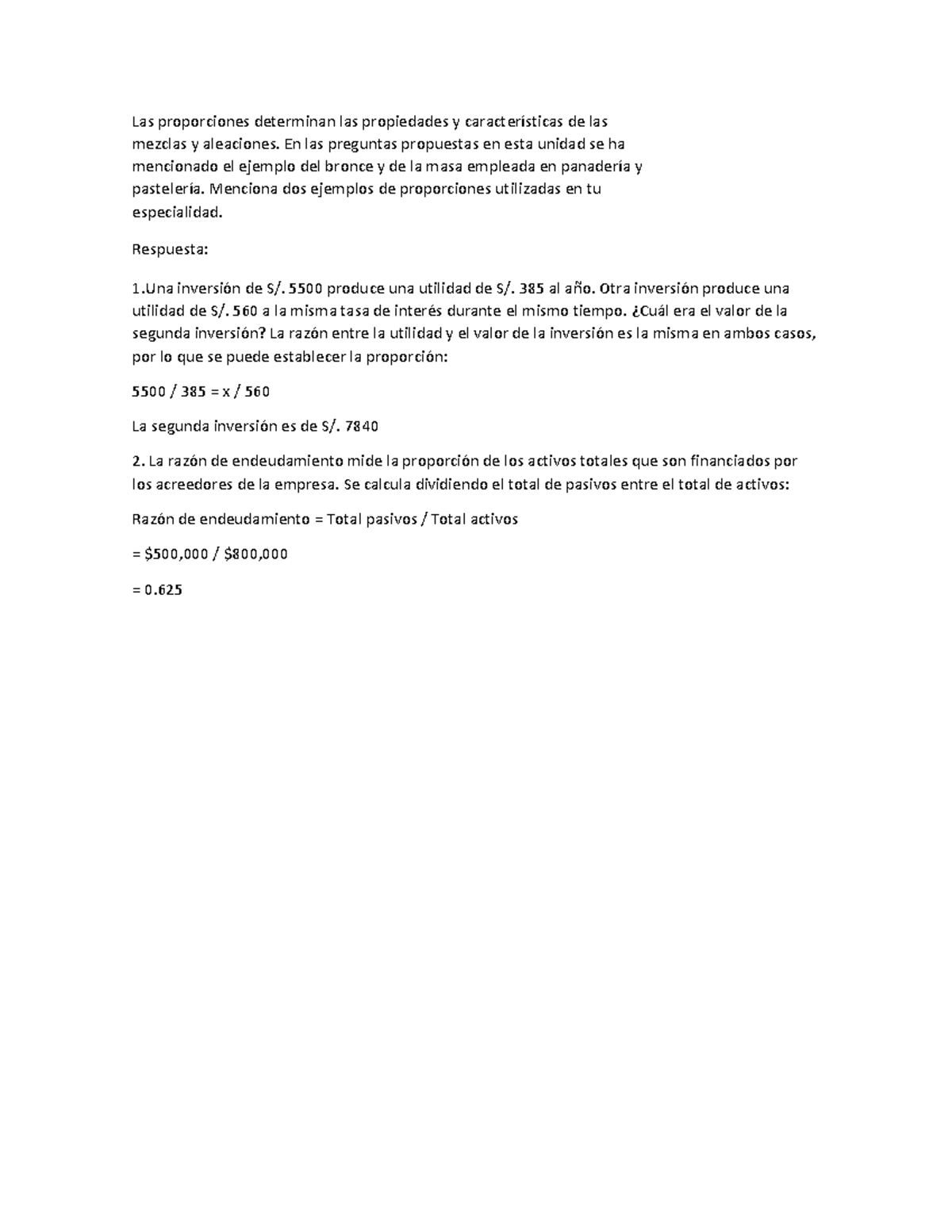 Tarea 6 - cvbnm,. - Las proporciones determinan las propiedades y ...