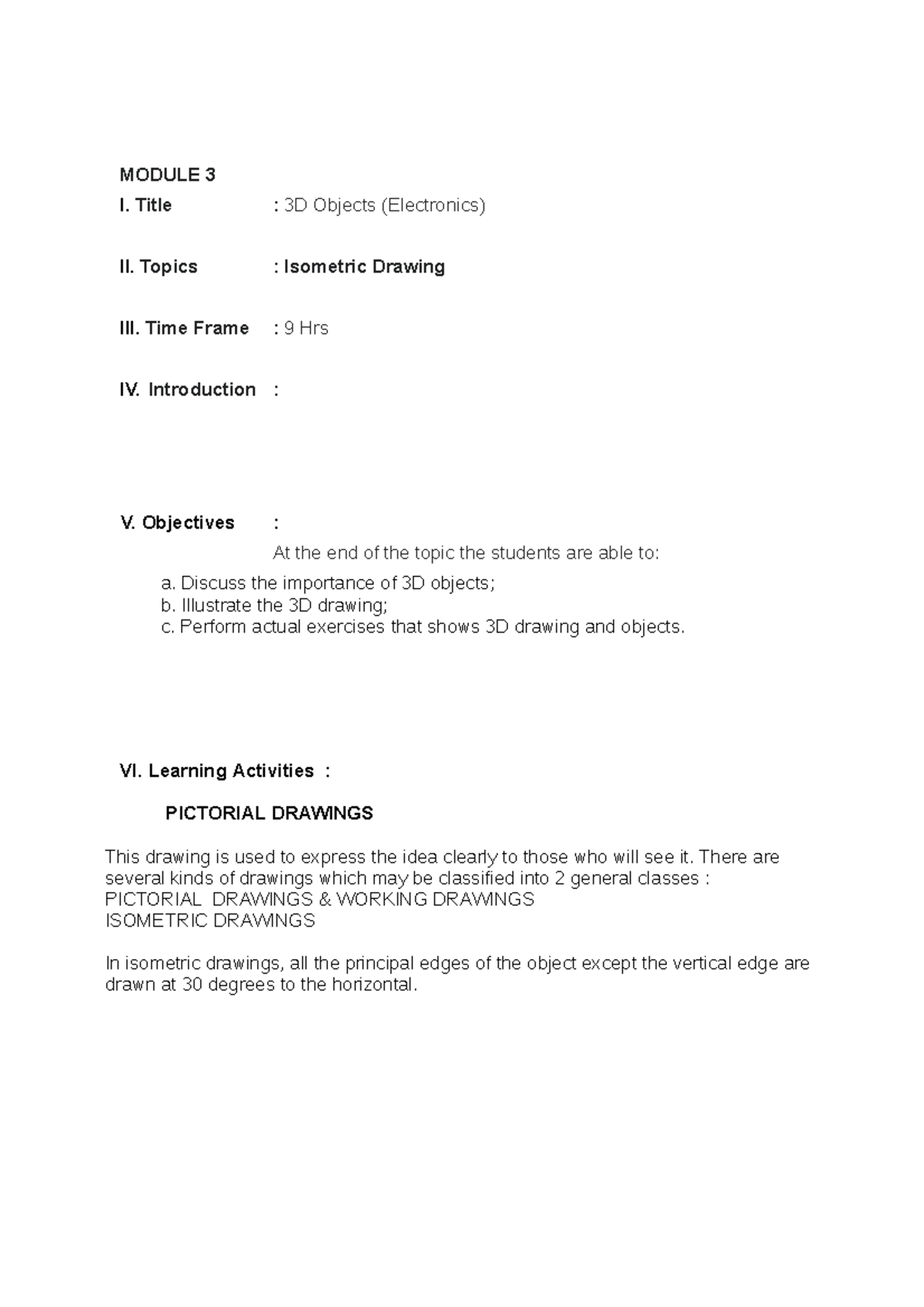 Module 3 in CAD - Isometric Drawing 3D Objects (Electronics) - MODULE 3 ...