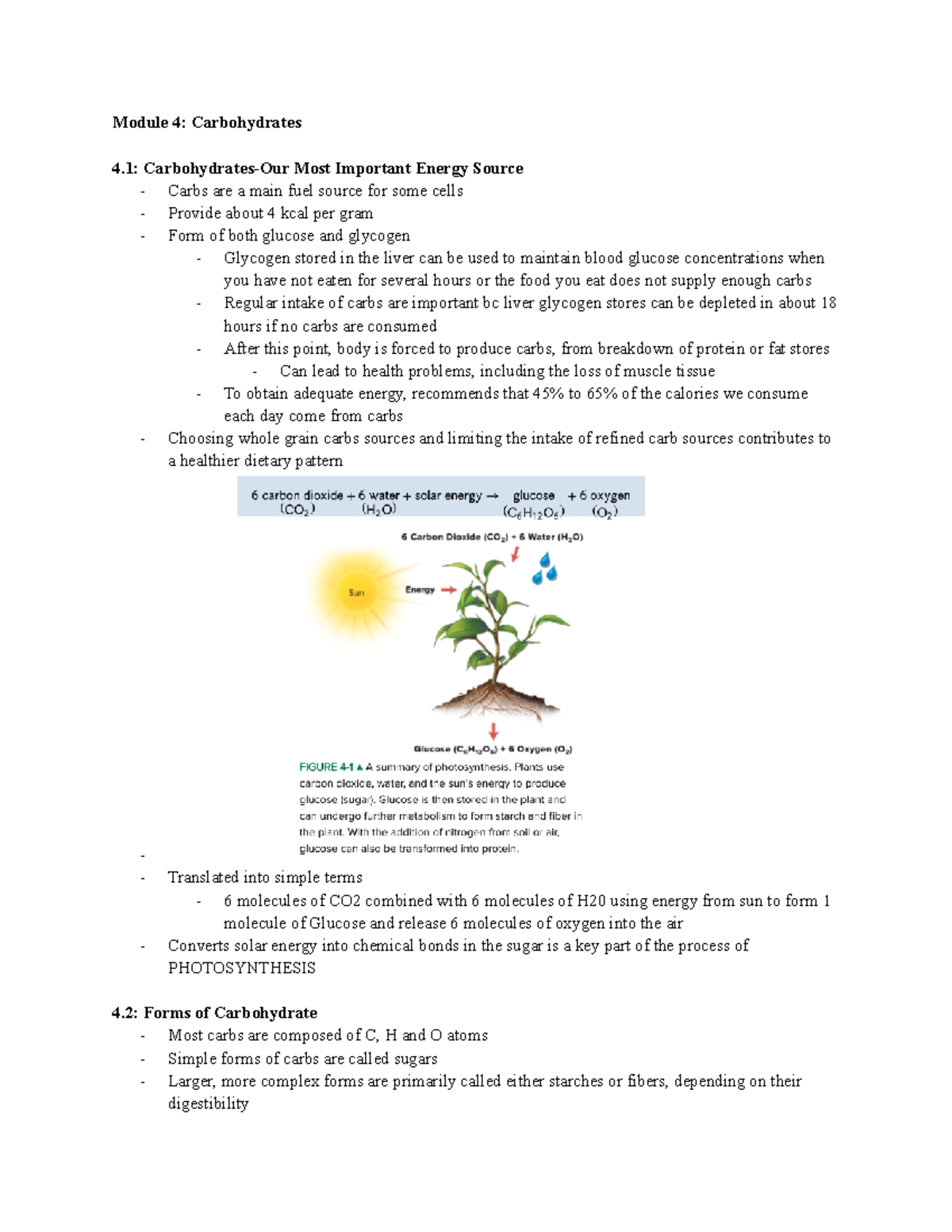 Module 4 Carbohydrates - Module 4: Carbohydrates 4: Carbohydrates-Our ...