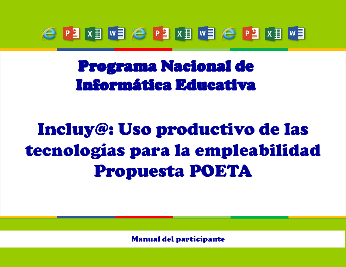 Manual Poeta Pronie MEP FOD - Programa Nacional de Inform·tica Educativa Manual del participante ...