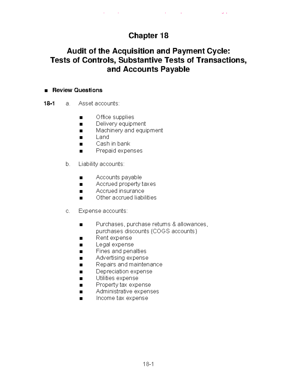 Solution Manual Auditing and Assurance Services 13e by Arens Chapter 18 ...