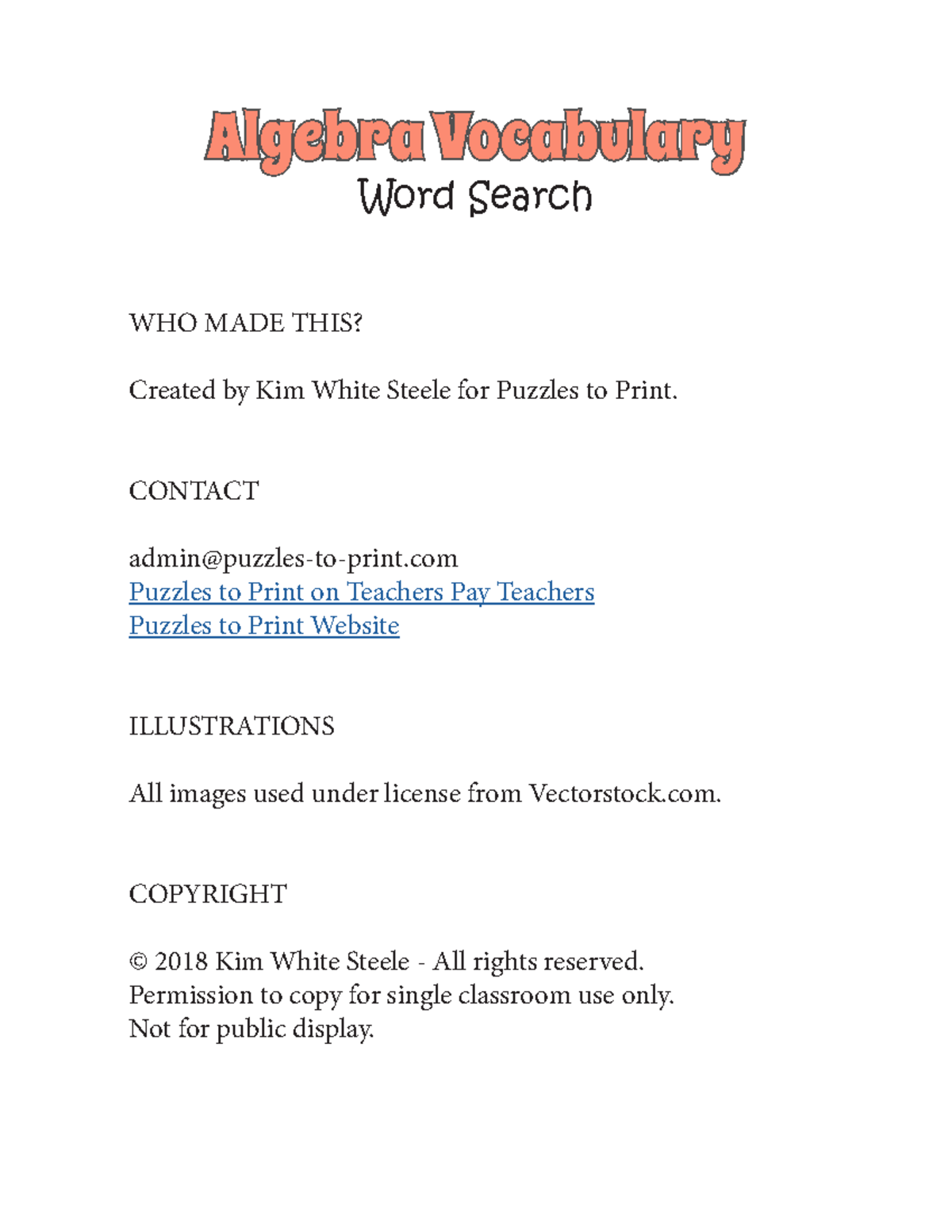 Freealgebra Word Search Math Vocabulary Worksheet-1 - WHO MADE THIS ...