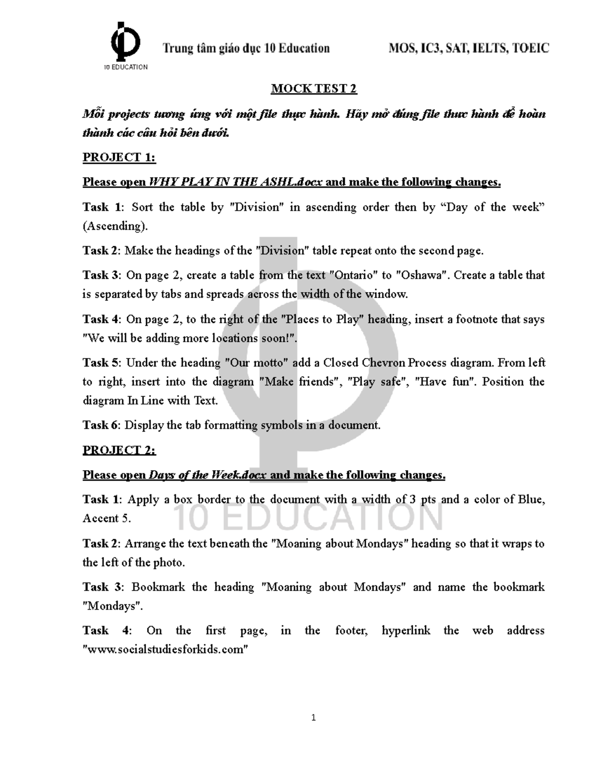 Mock Test 2 - qwdfewgwggwgqgvqggqwgqgqgqgqgq - MOCK TEST 2 Mỗi projects ...