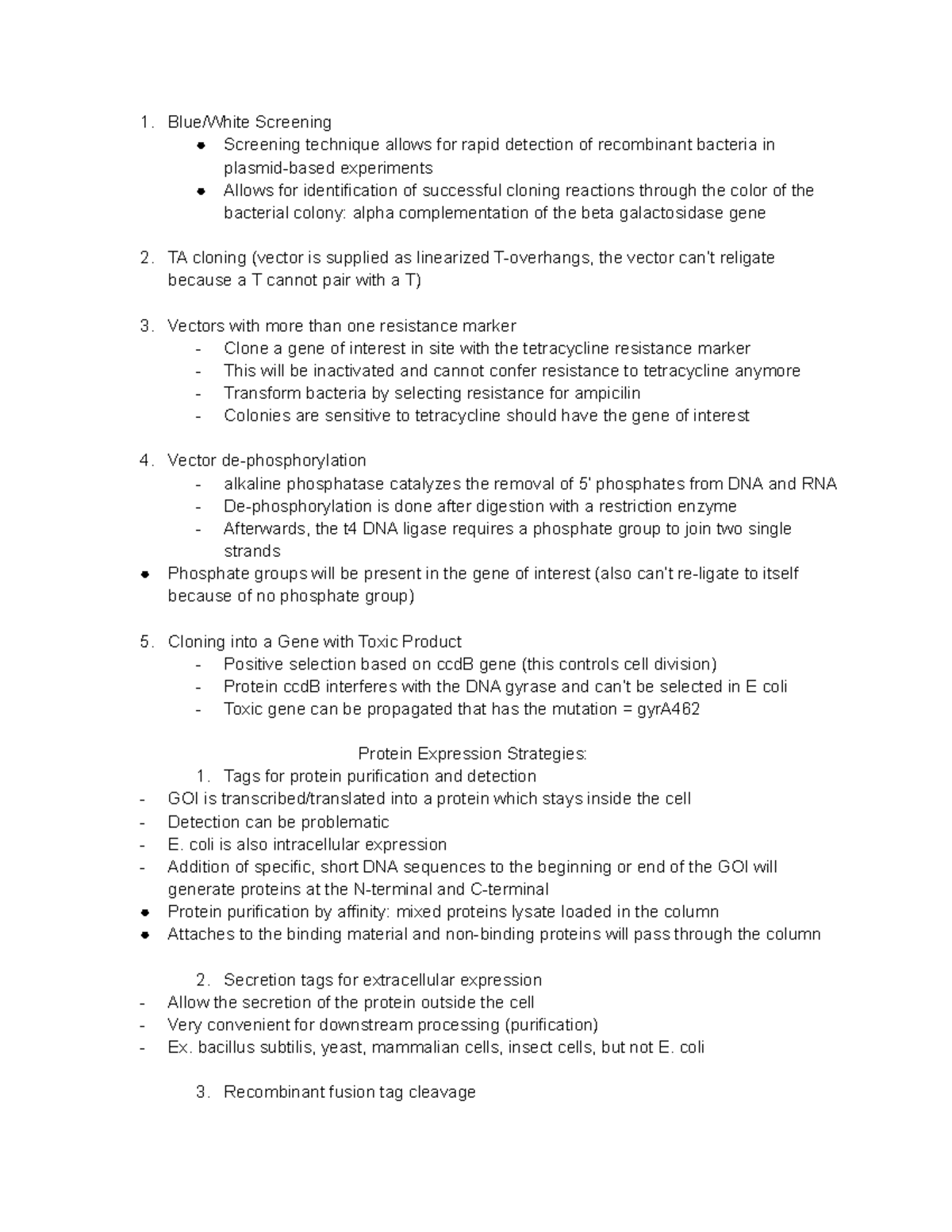 BEC 425 Unit 3 PCR Technology - Blue/White Screening Screening ...