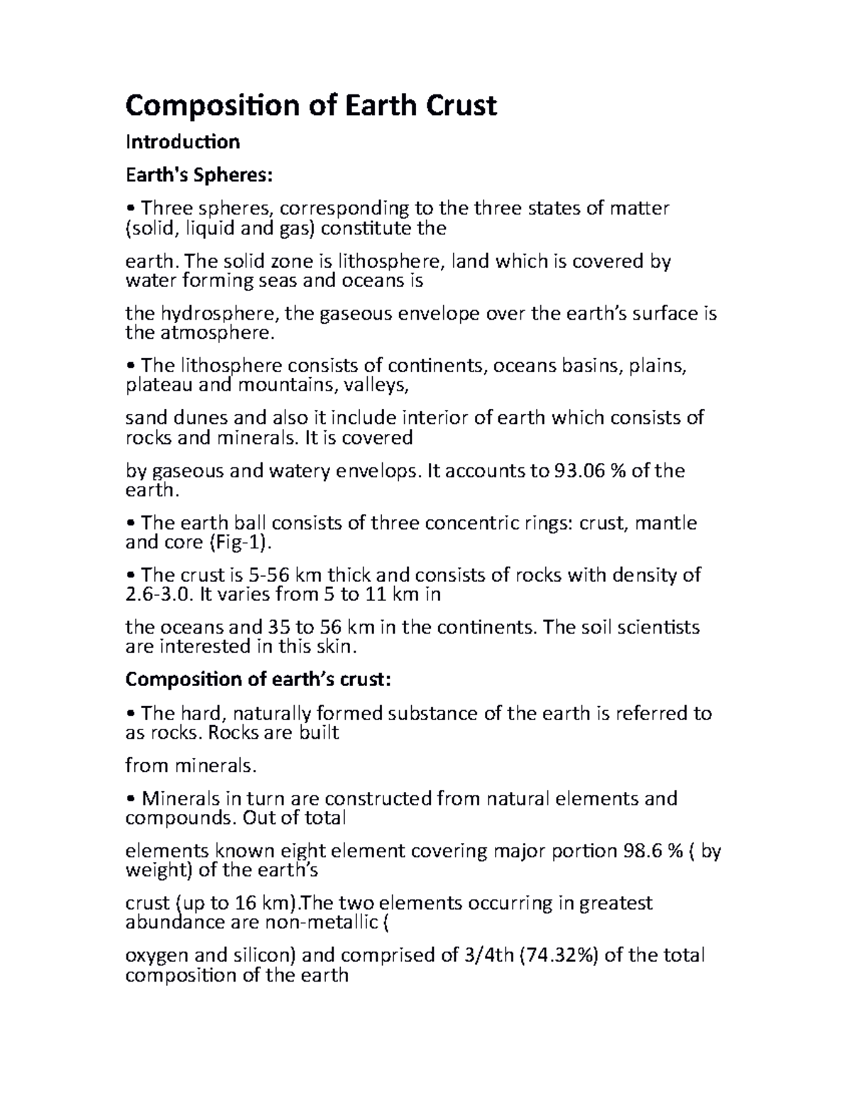 Composition of Earth Crust - Composition of Earth Crust Introduction ...