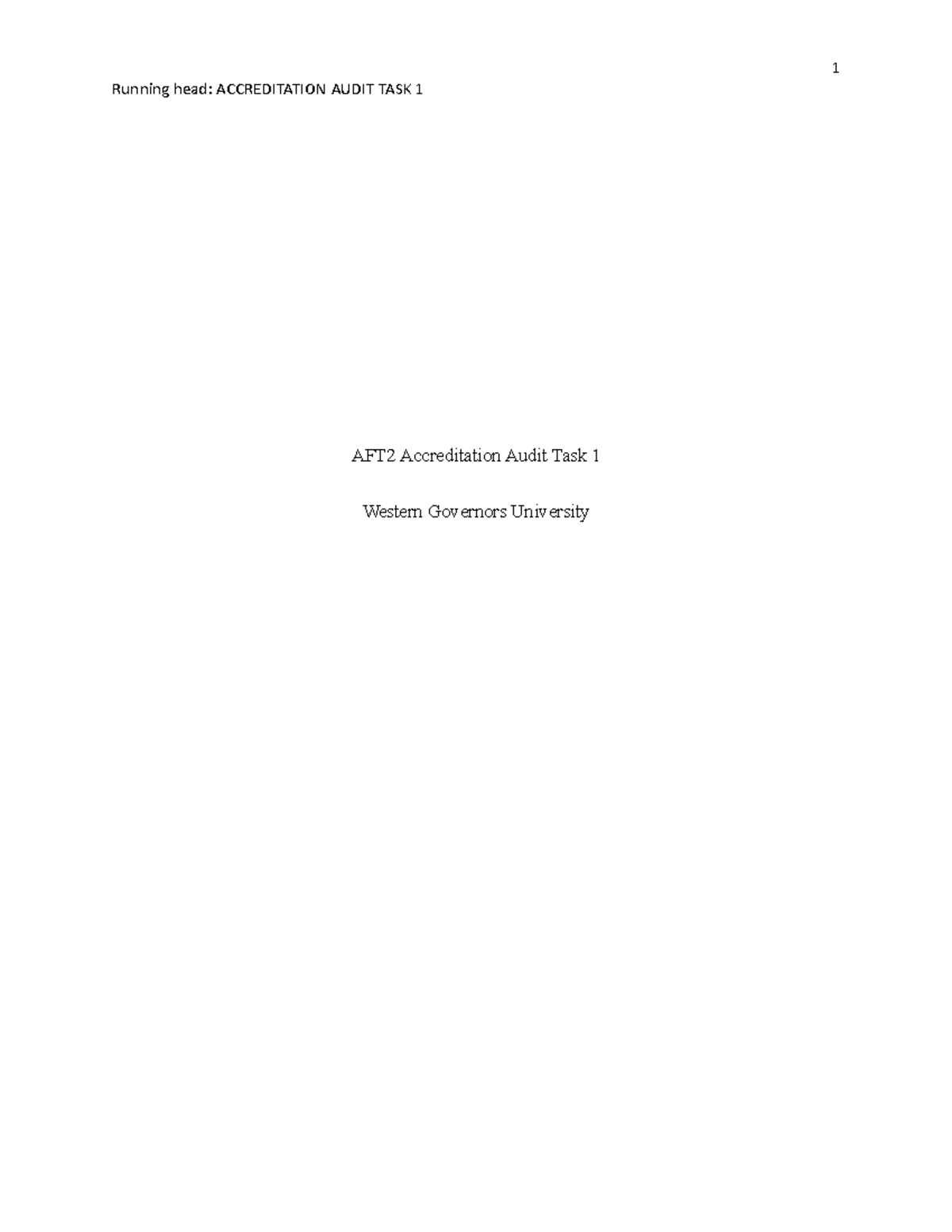 AFT2 Task 1 - AFT2 Task 1 Passed - AFT2 Accreditation Audit Task 1 ...