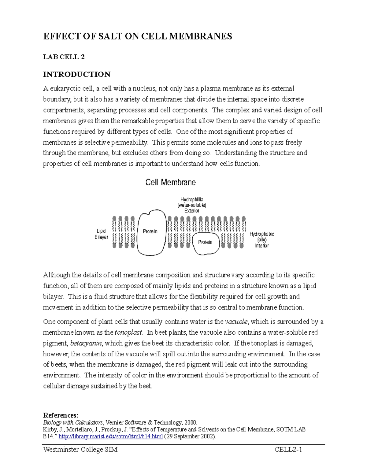 Effect OF SALT ON CELL Membranes biology - Biology - UiTM - Studocu