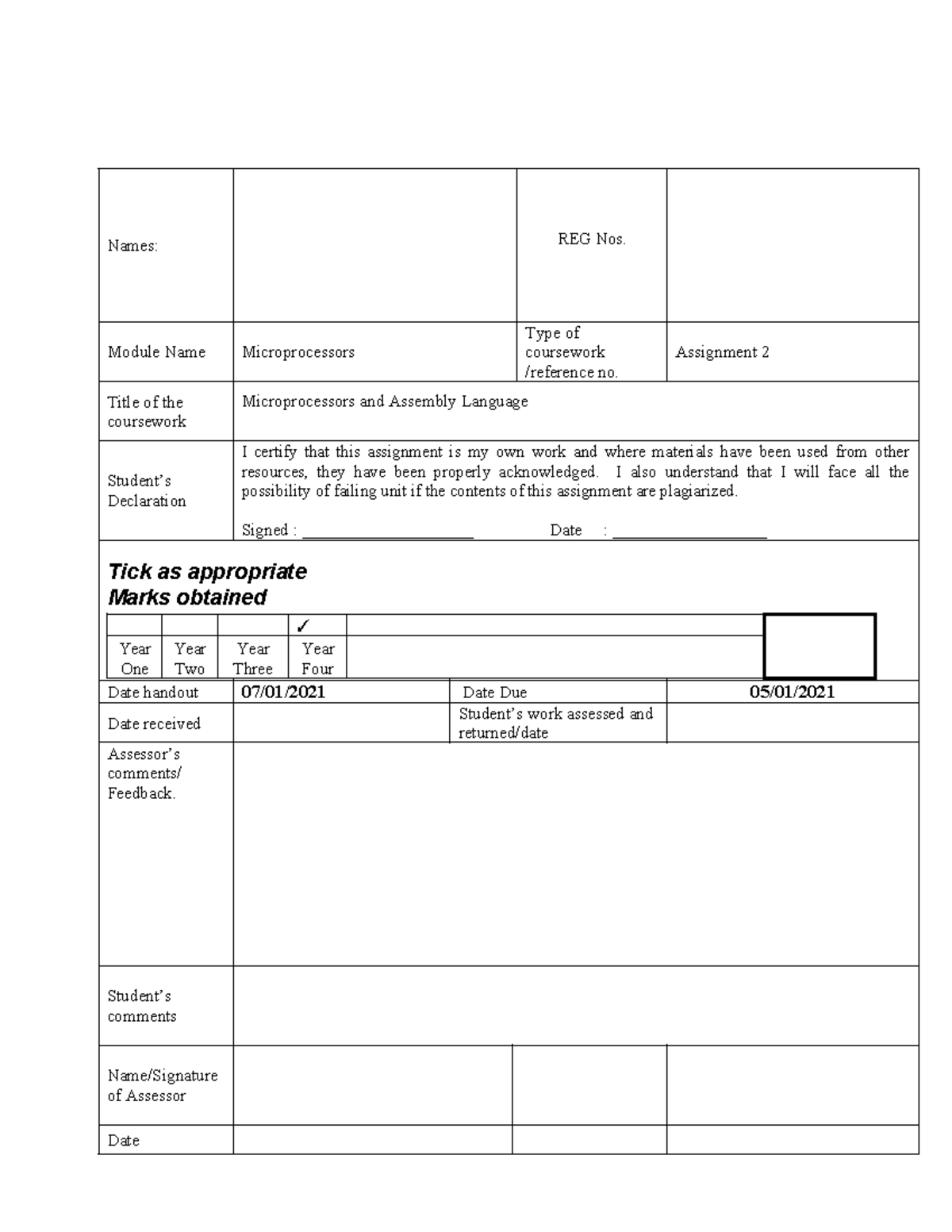 Assignment 2 PART B - class notes - Names: REG Nos. Module Name ...