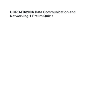 W6 Ethernet - IT6201 – Data Communications and Networking 1 (CISCO 1) Week 5: Ether net 1 Data ...