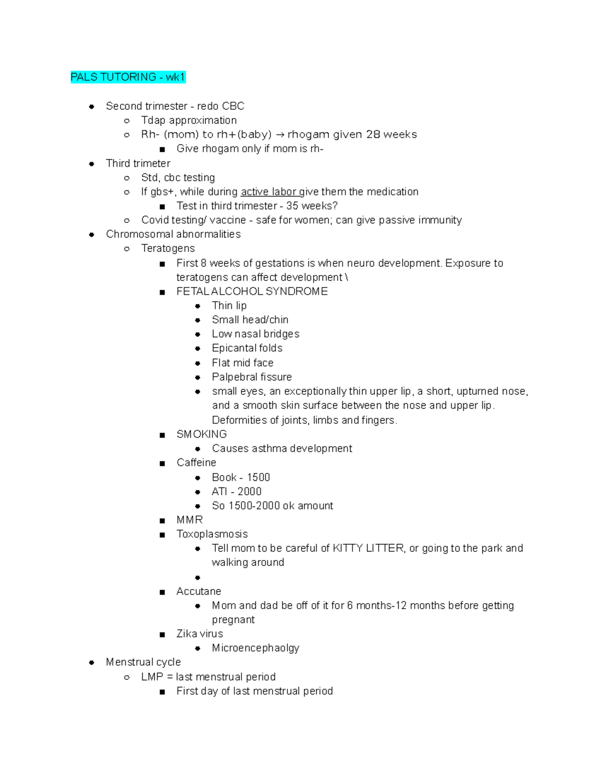 WK1 PALS Tutoring lecture notes lecture notes lecture notes lecture ...