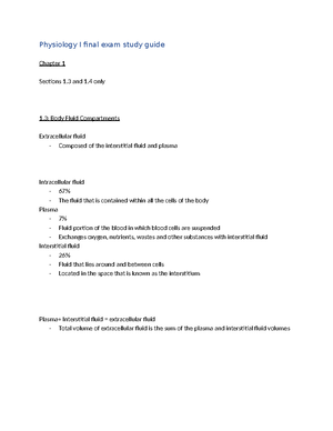Physiology Final Study Guide - Study Guide for Physiology Final Exam Chapter 9 Skeletal Muscle 9 ...