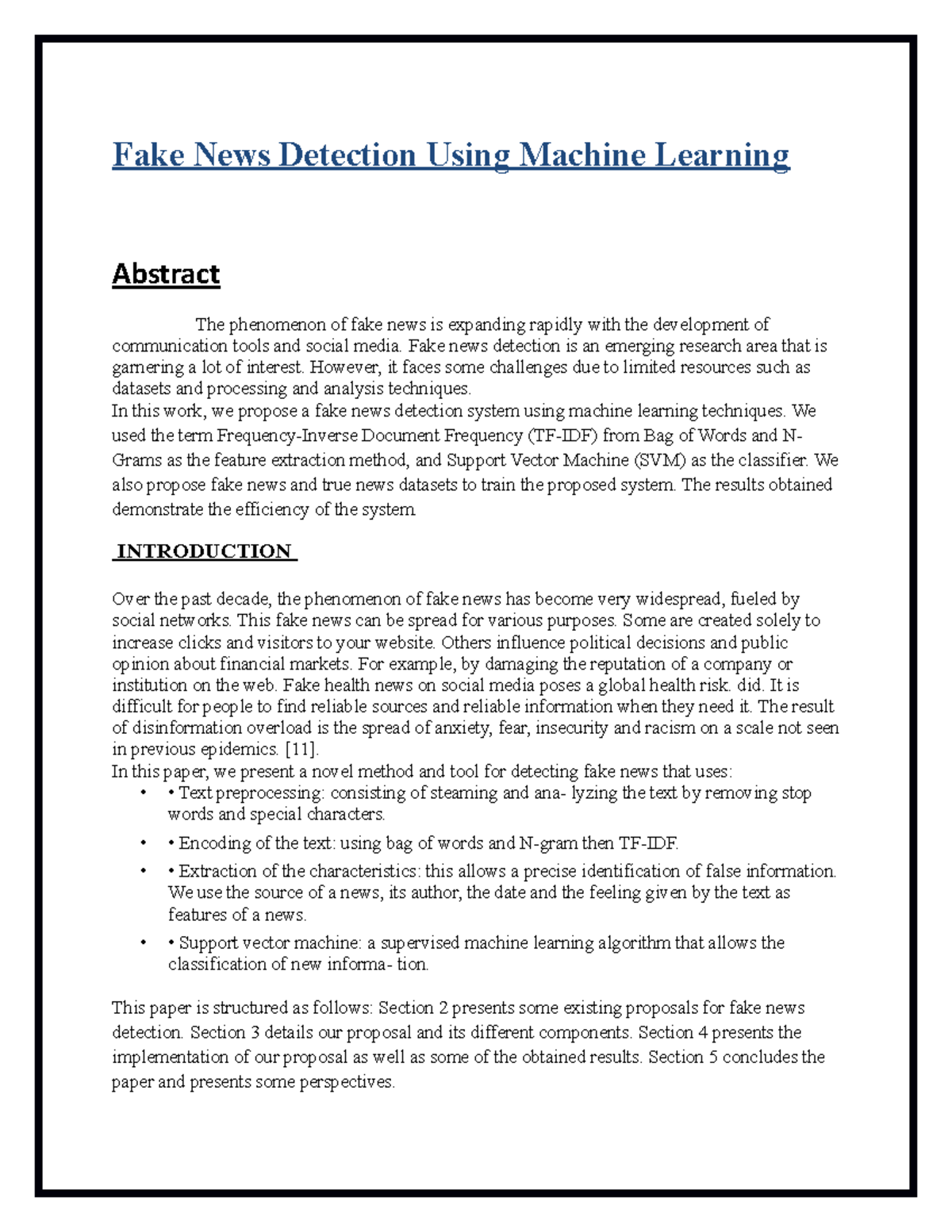 Fake News Detection Using Machine Learning - Fake News Detection Using ...