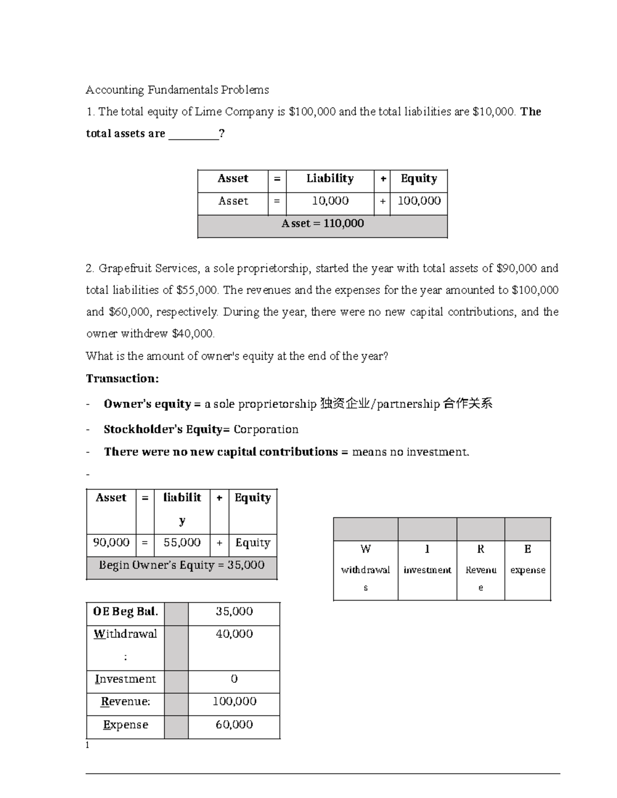 Statement of Cash Flows Problems - Accounting Fundamentals Problems 1 ...