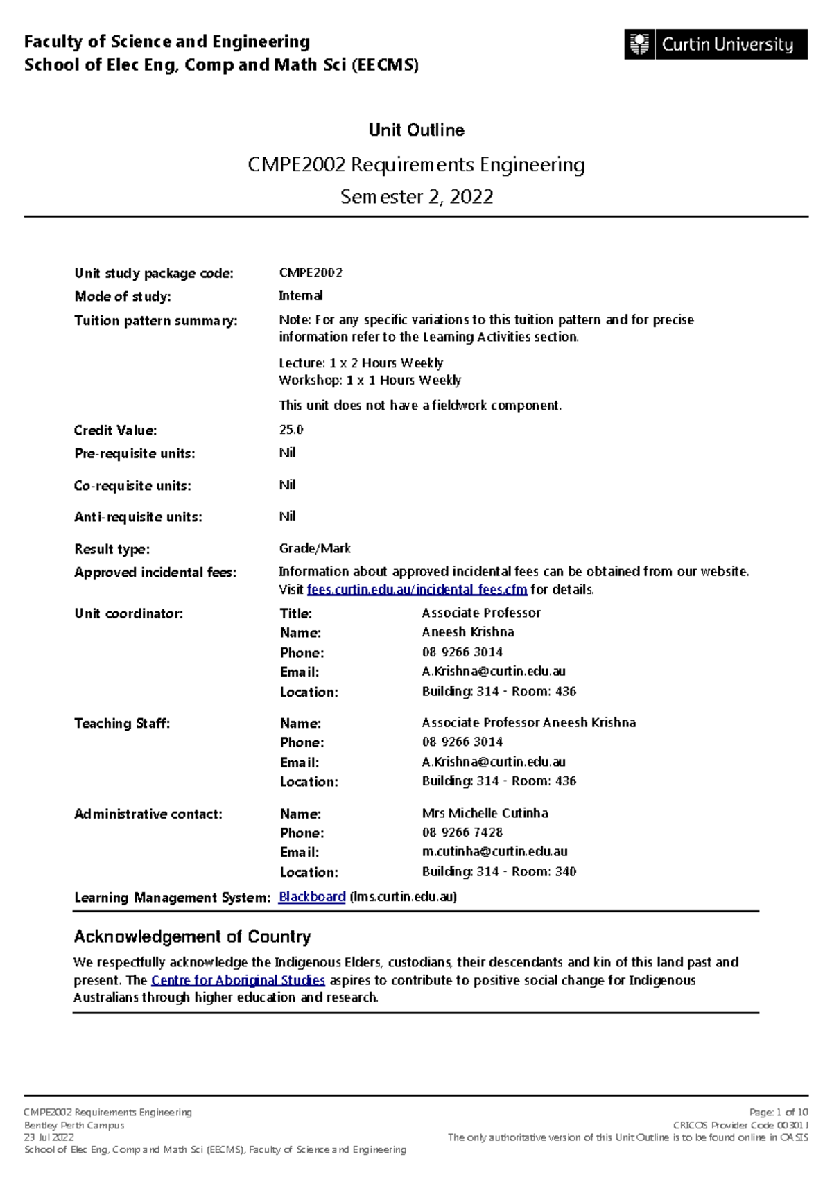 CMPE2002 Requirements Engineering Semester 2 2022 Bentley Perth Campus ...