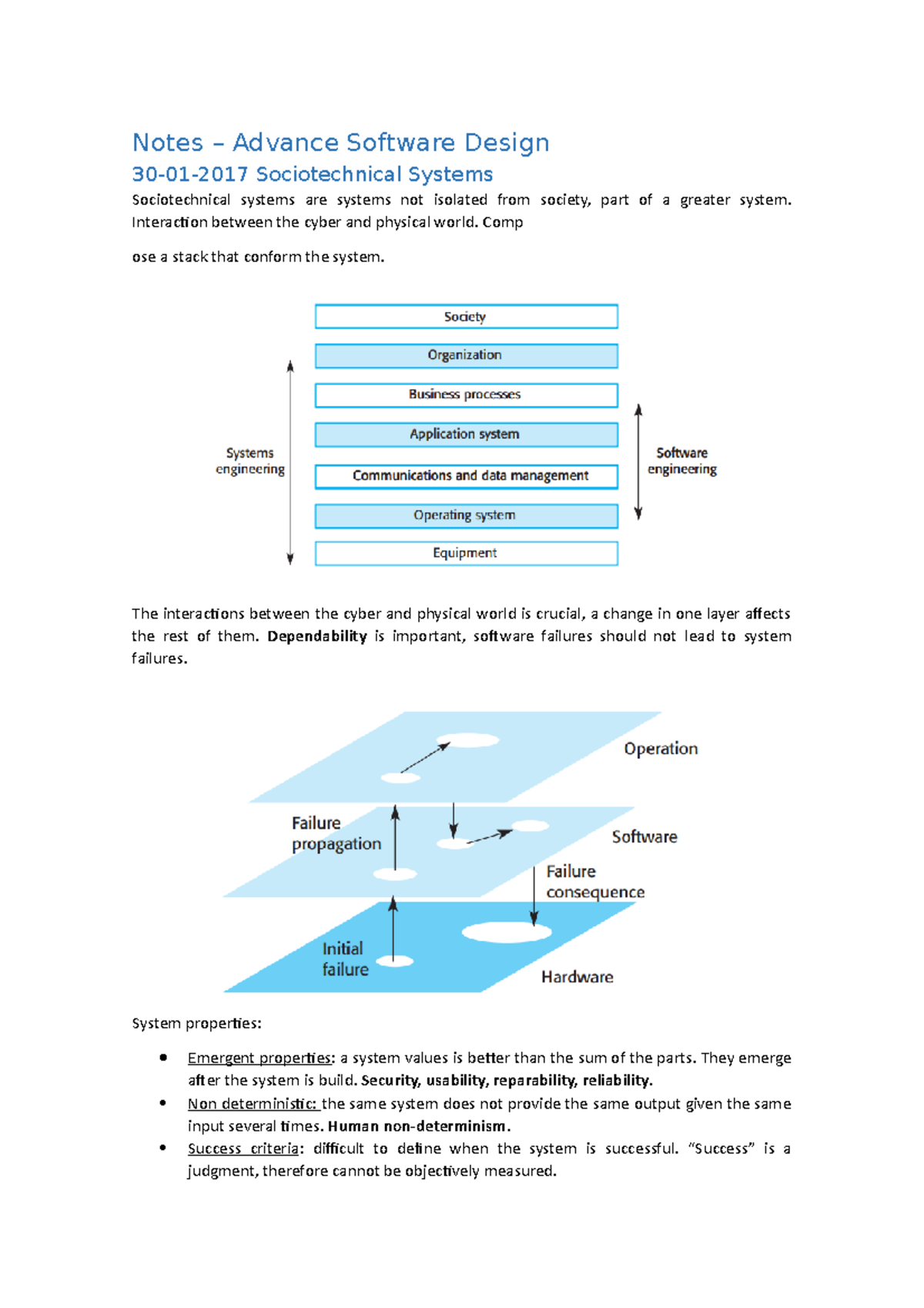 Notes - föreläsningsanteckningar 10 - Notes – Advance Software Design ...
