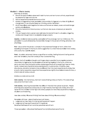 OLET1634 Full Notes - OLET Introduction - Anxiety is one of the basic ...