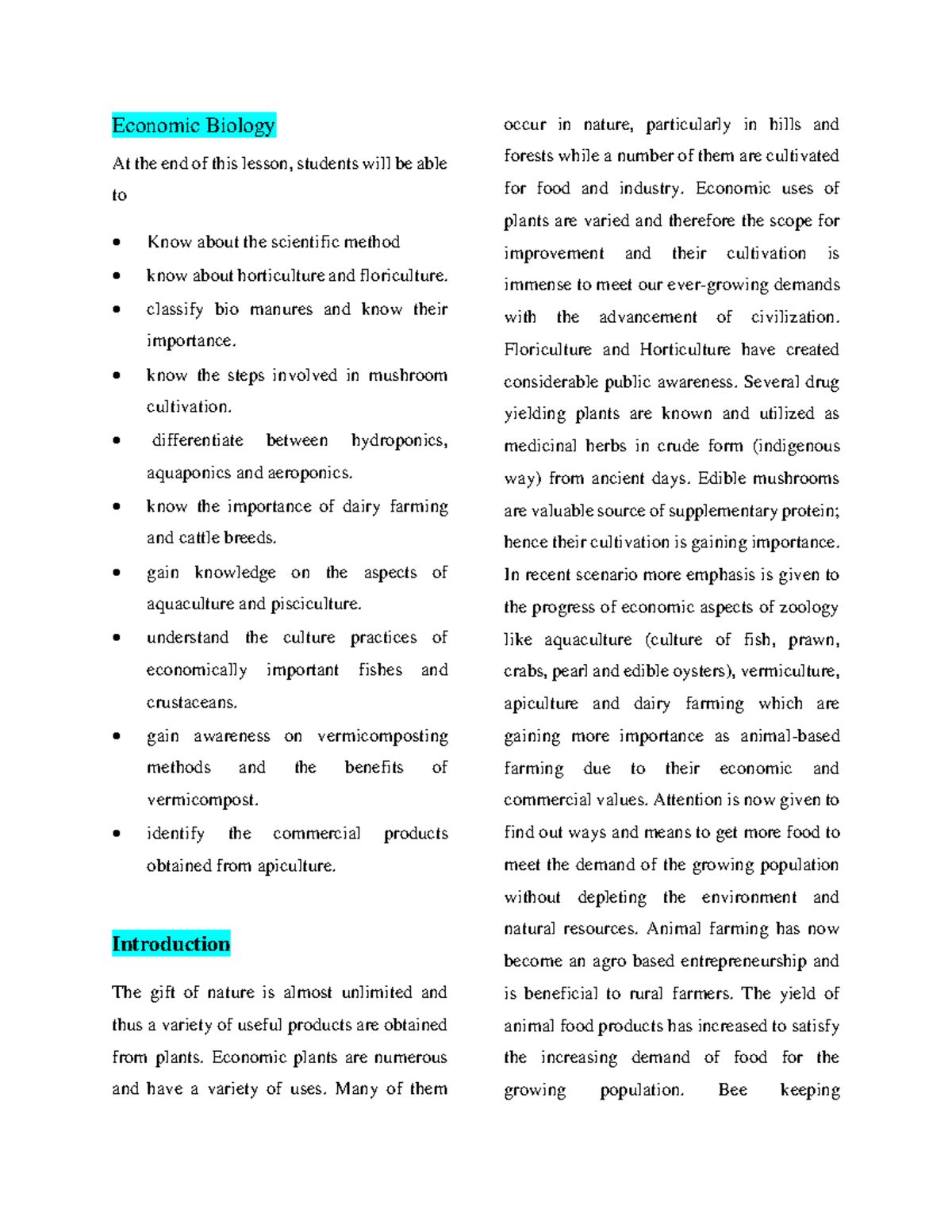 Economic-Biology - ok abfjjfb dbdjbmfa - Economic Biology At the end of ...