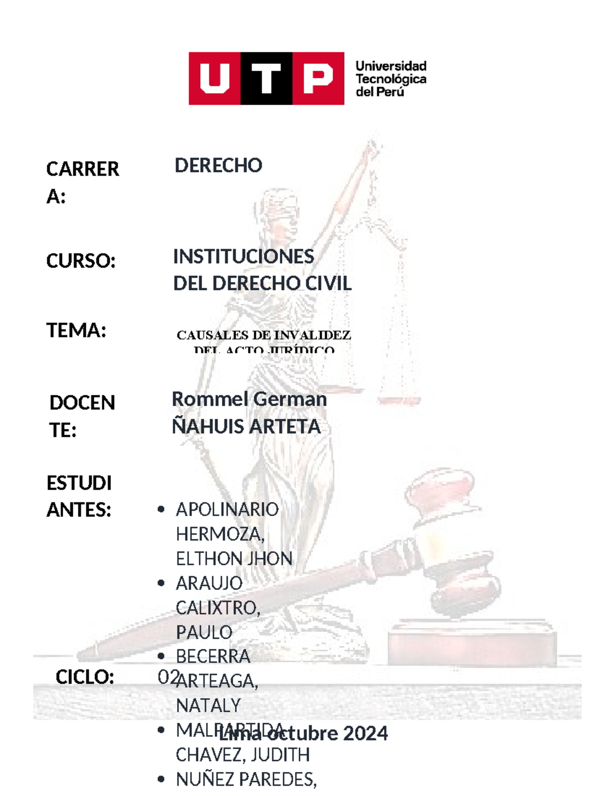Infografía Sobre Causales DE Invalidez DEL ACTO Jurídico ...