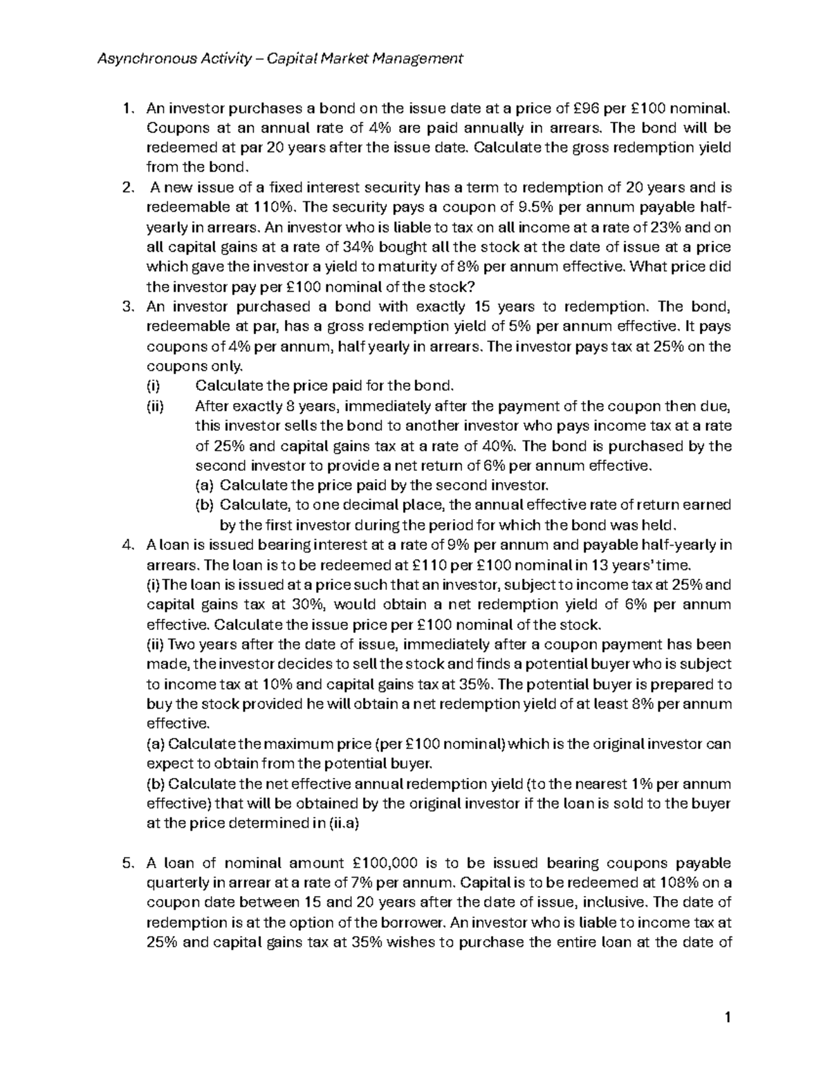 Inbound 3868598522301885747 - Asynchronous Activity – Capital Market Management 1 An investor ...