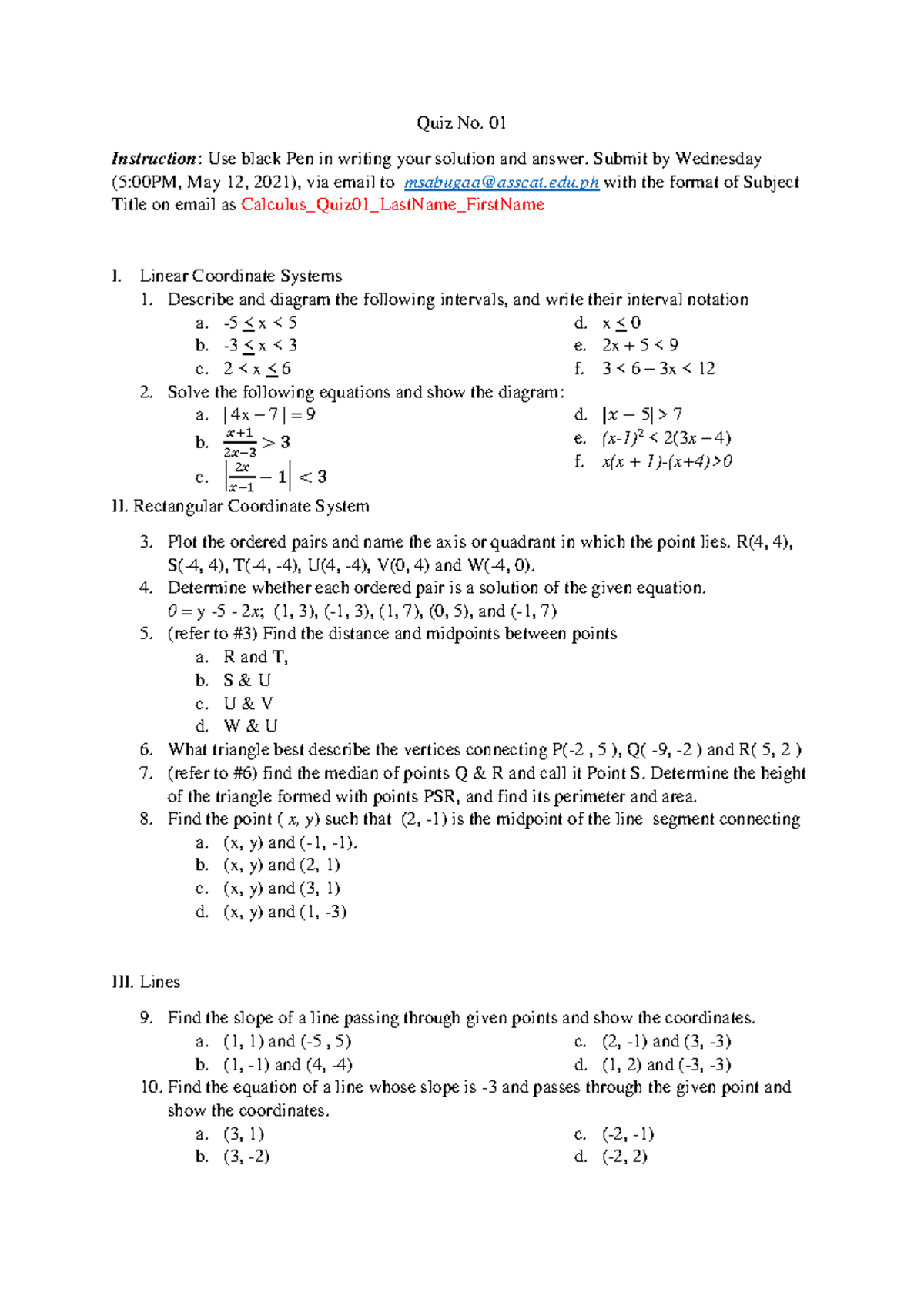 Quiz-No 01 DC - Geometric design of highways and railways refers to ...