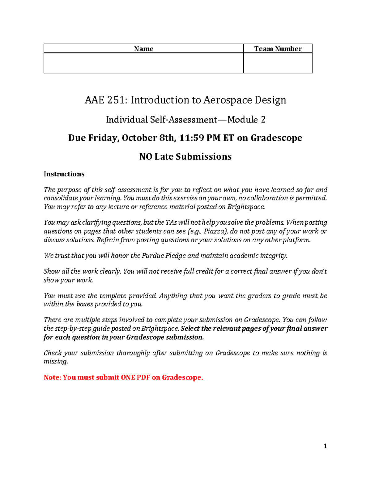 AAE251 ISA2 spetrone turn in - Name Team Number AAE 251: Introduction ...