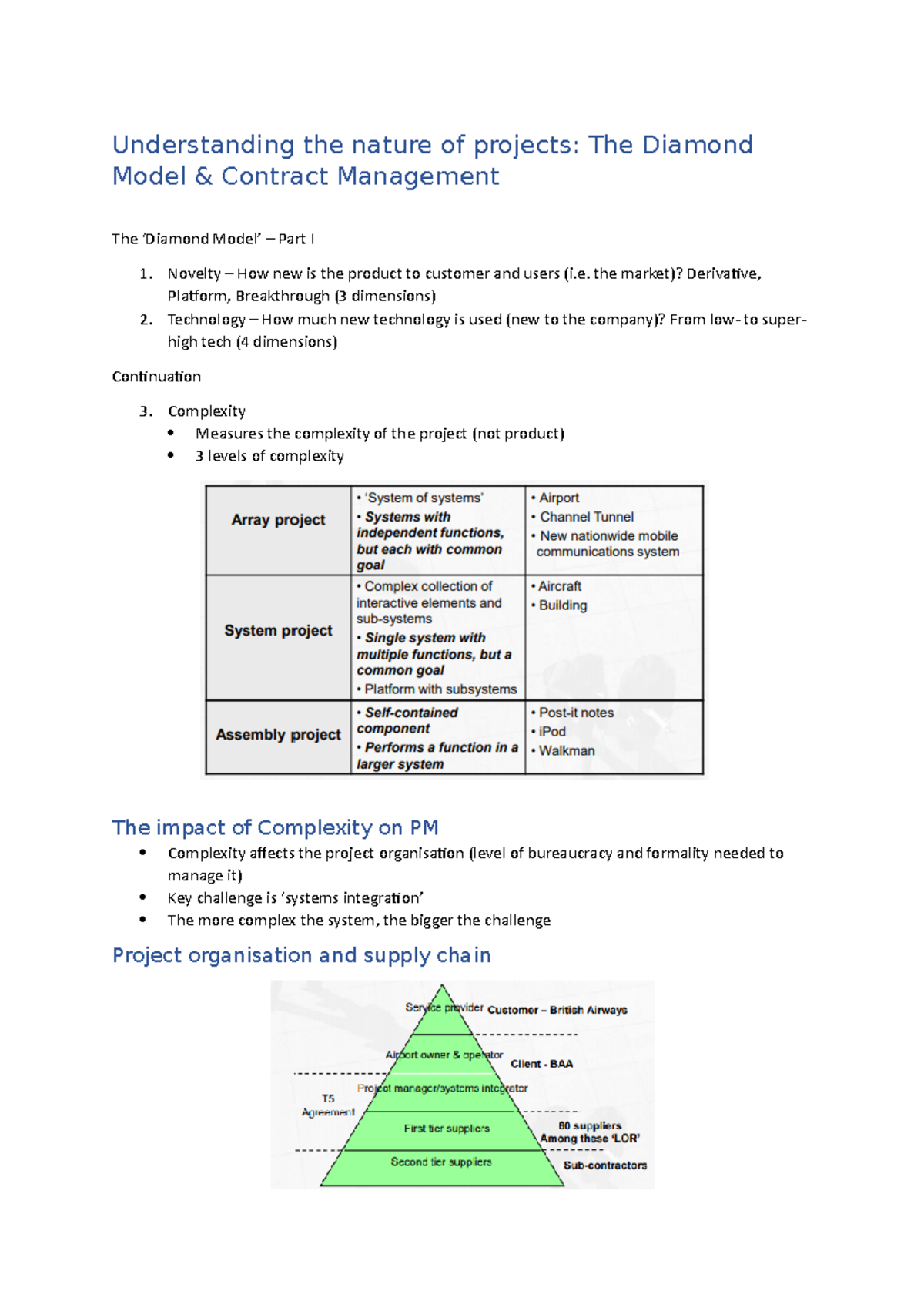 6. Further Diamond Model - Understanding the nature of projects: The ...