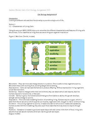 Assisgnment 4 Cell Biology - Cell Biology Assignment 4 Introduction ...