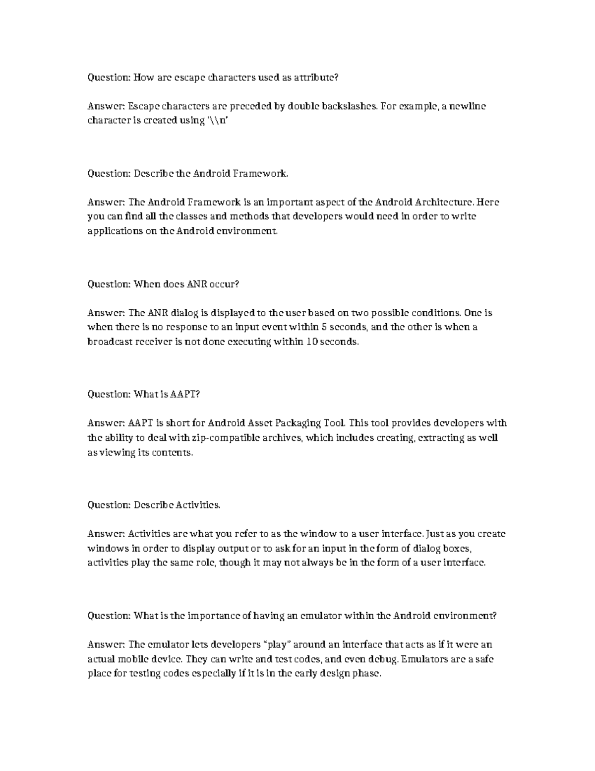 Harenut cyclar jurat - notes for quizzes - Question: How are escape ...