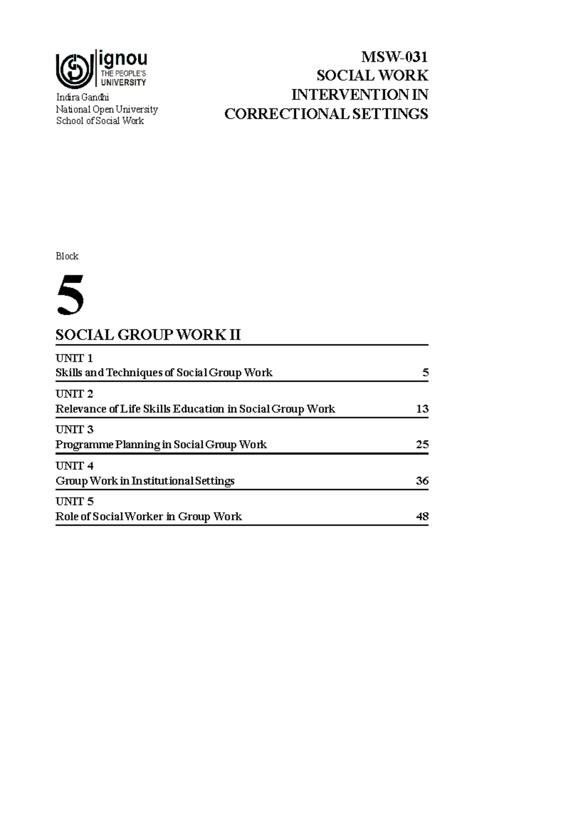 Group work in different settings - SOCIAL GROUP WORK II UNIT 1 Skills ...