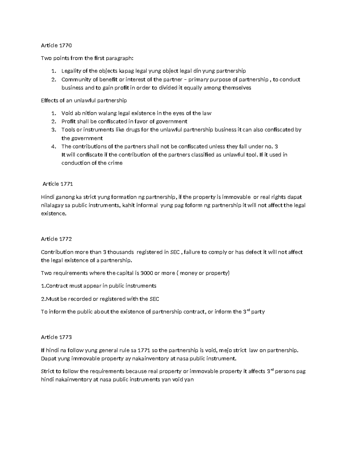 Article 1770 - simple - Article 1770 Two points from the first ...